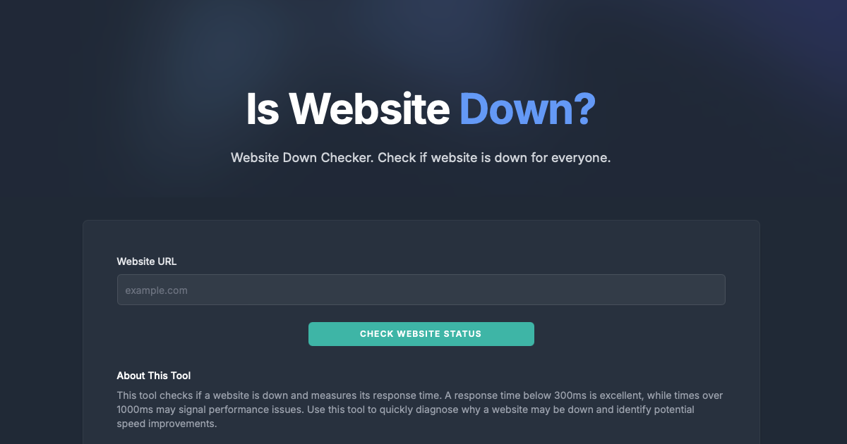 Is Website Down? | Website Down Checker & Response Time